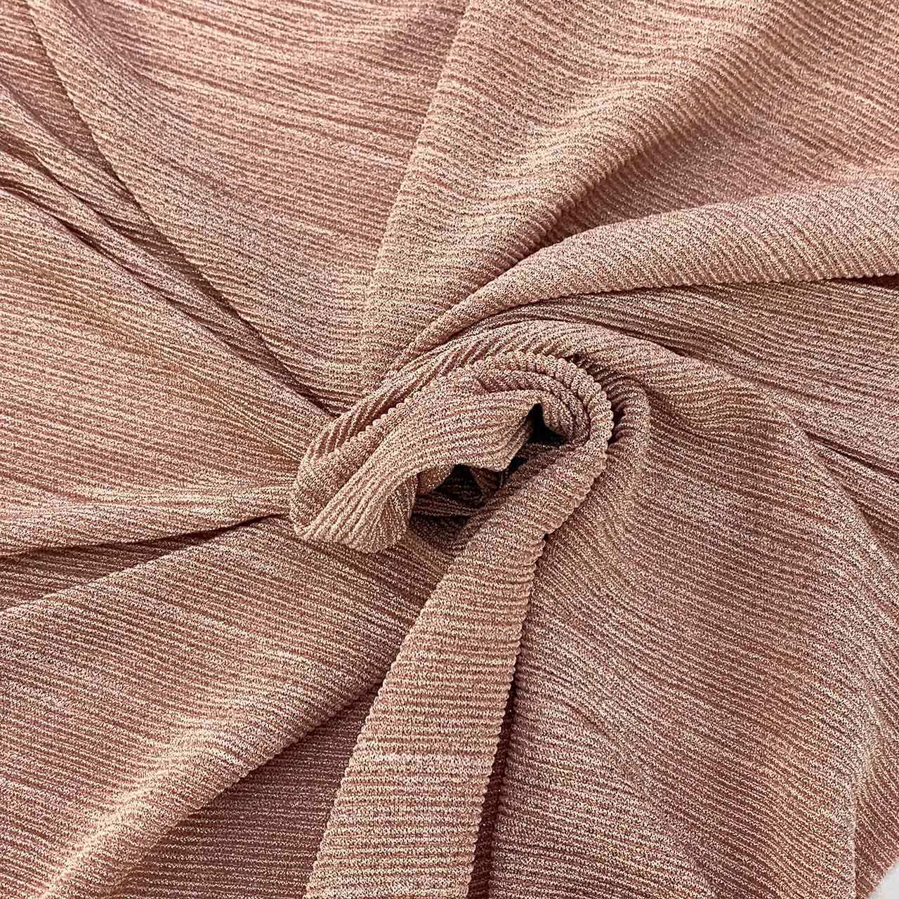 Metallic Stretch Blush Plisse | Fabric Collection Australia